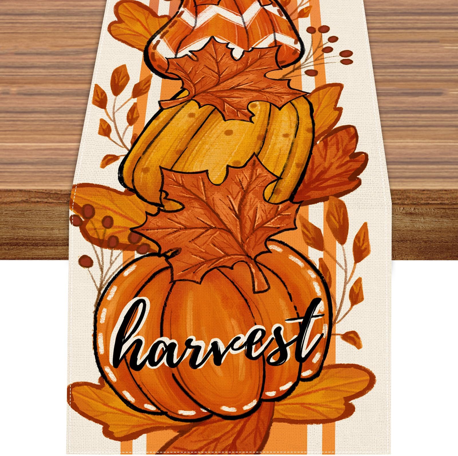 Amazon.com: Heirloom Haven Orange Pumpkins Maple Leaves Fall Table ...