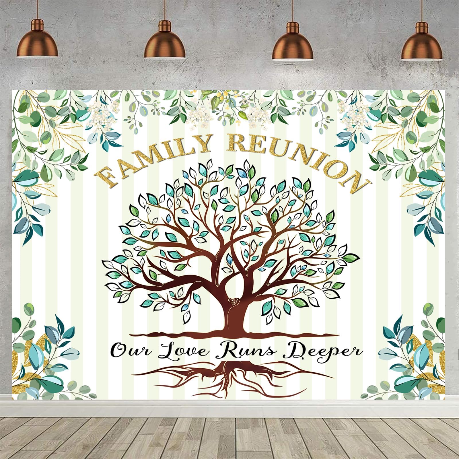 Amazon.com : ZTHMOE 72x43inch Fabric Family Reunion Welcome Backdrop ...