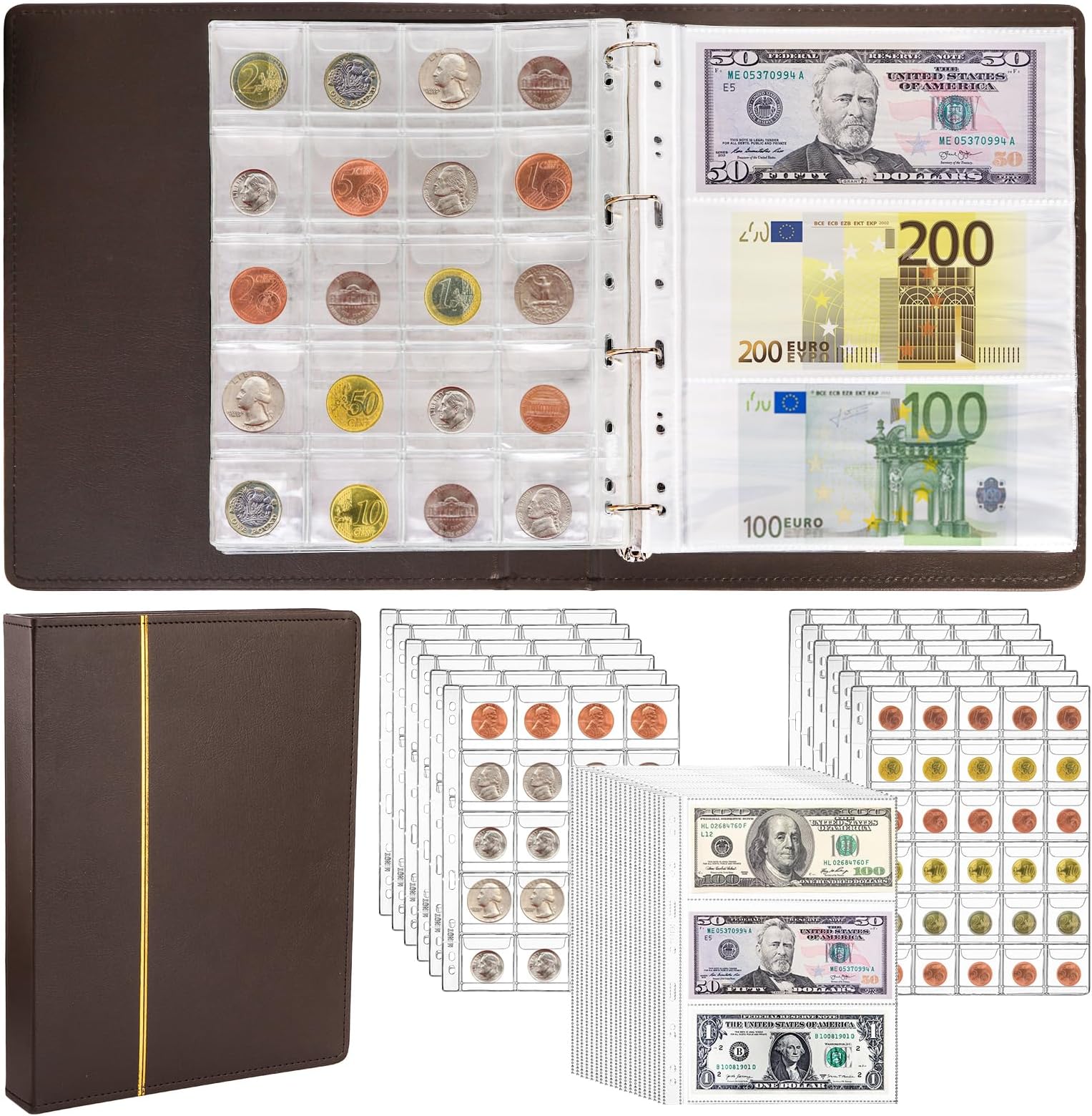 Amazon.com : Jucoan Coin Collection Album, 360 Pockets Coin Currency ...