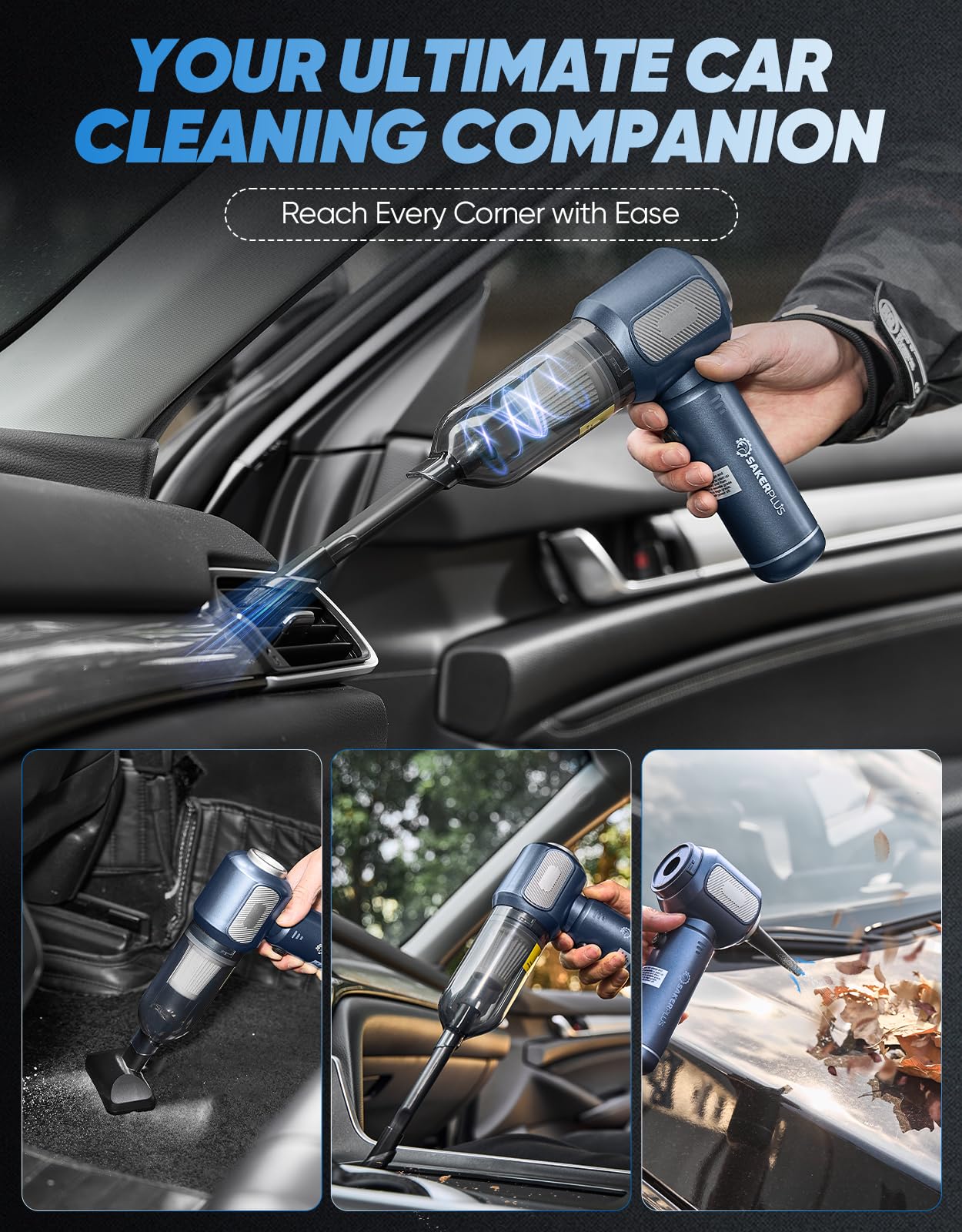 Snapklik.com : Sakerplus Mini Vacuum Cleaner, Cordless Car Vacuum ...