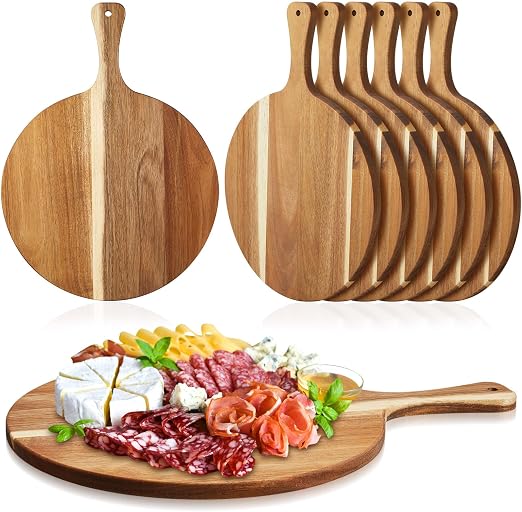 Amazon.com: Sliner 6 Pcs Acacia Wood Round Cutting Board Bulk 0.6 Inch ...