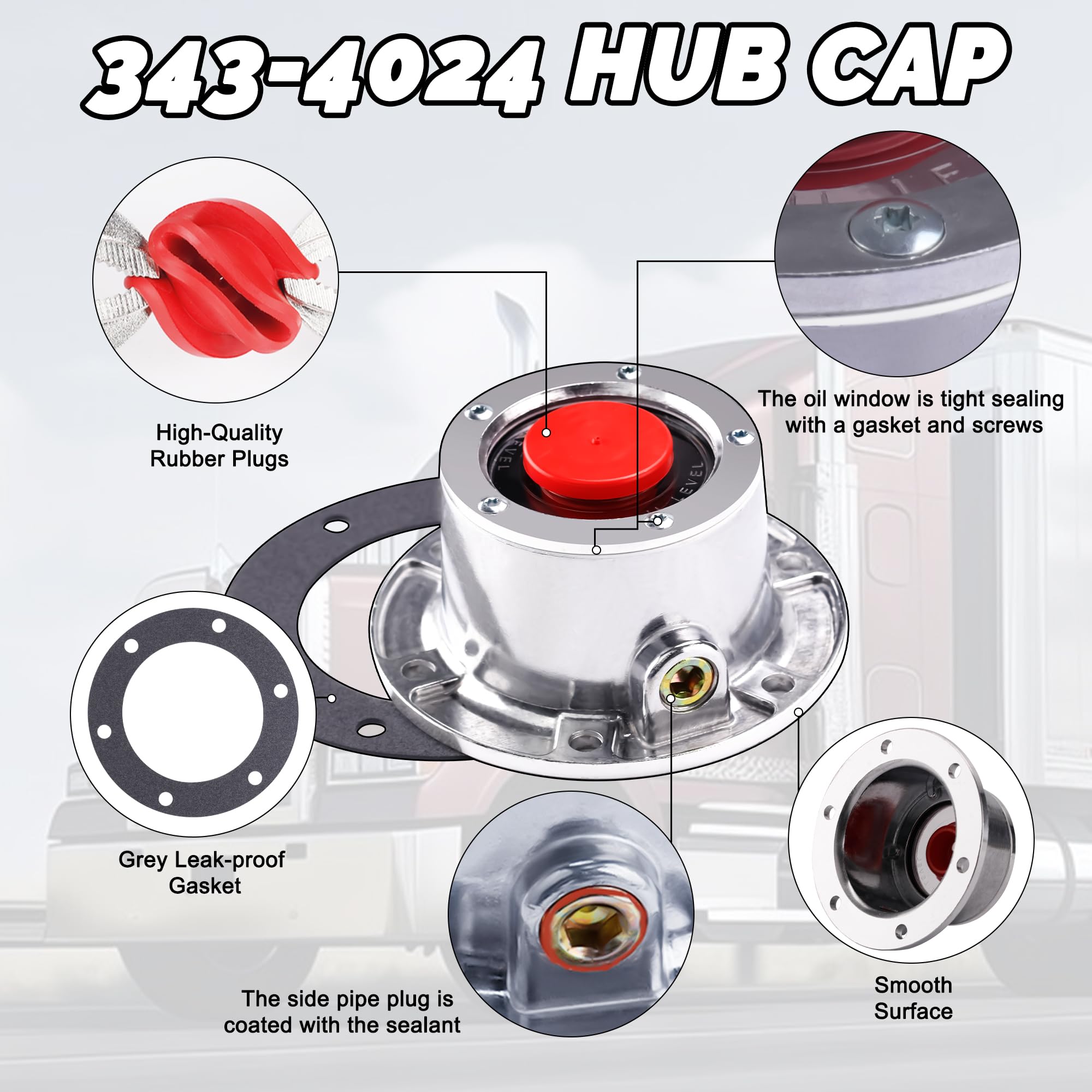 Snapklik.com : Ailbiuko 4 Pack 343-4024 Trailer Hub Cap Aluminum ...
