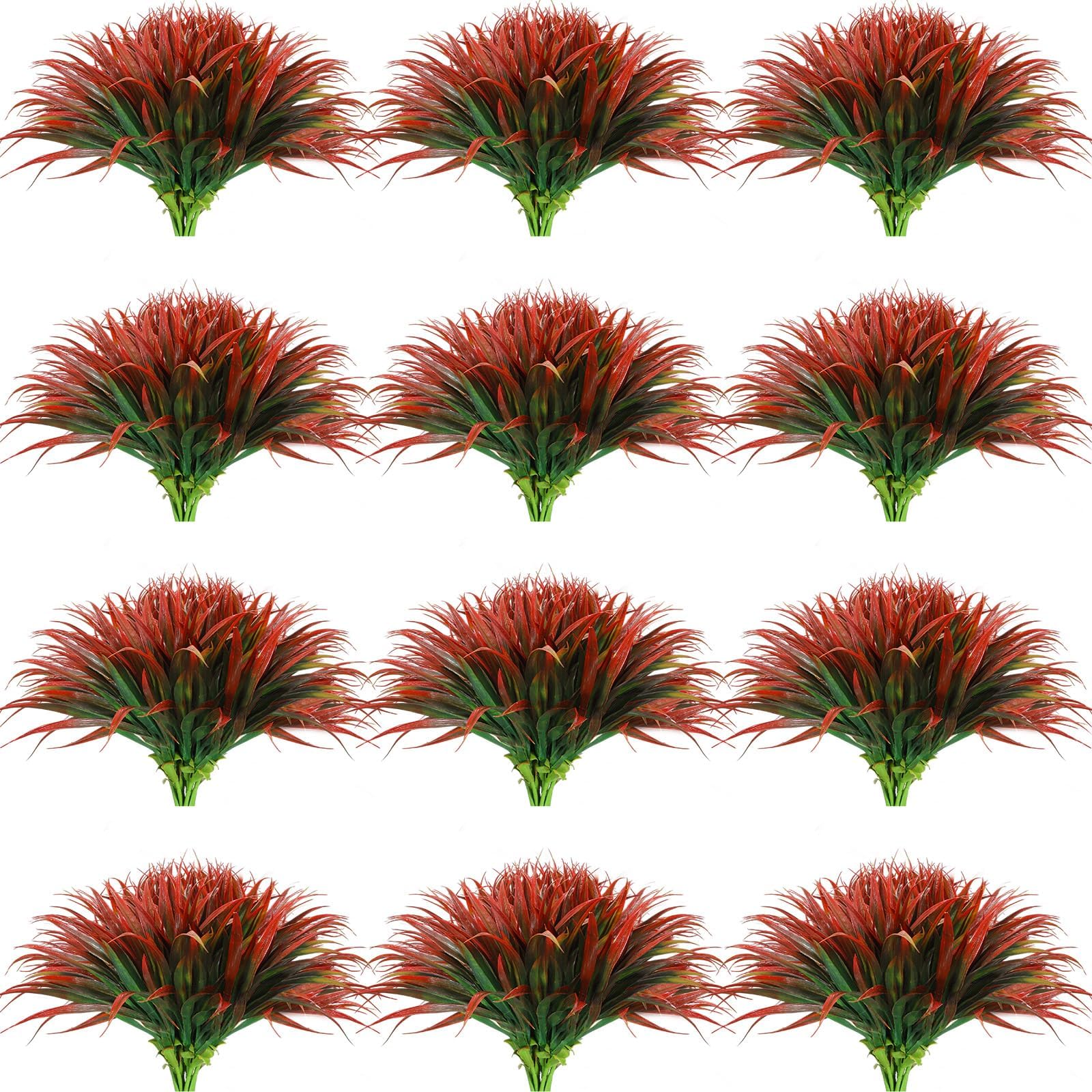 Amazon.com: Yuxung 50 Pcs Artificial Tropical Plants Red Faux Fake ...