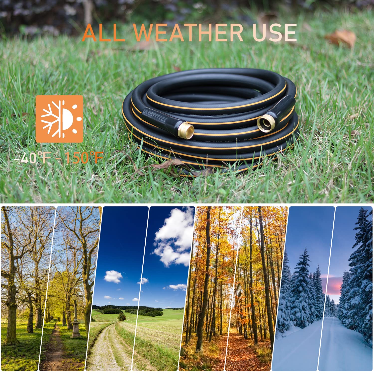 DayisTools Heavy Duty Hybrid Garden Hose 100 ft, Flexible Water Hose 5/ ...