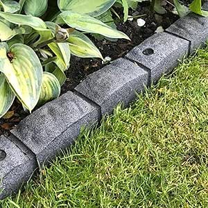 Primrose Pack of 1 Roman Stone Effect Recycled Rubber Garden Edging ...