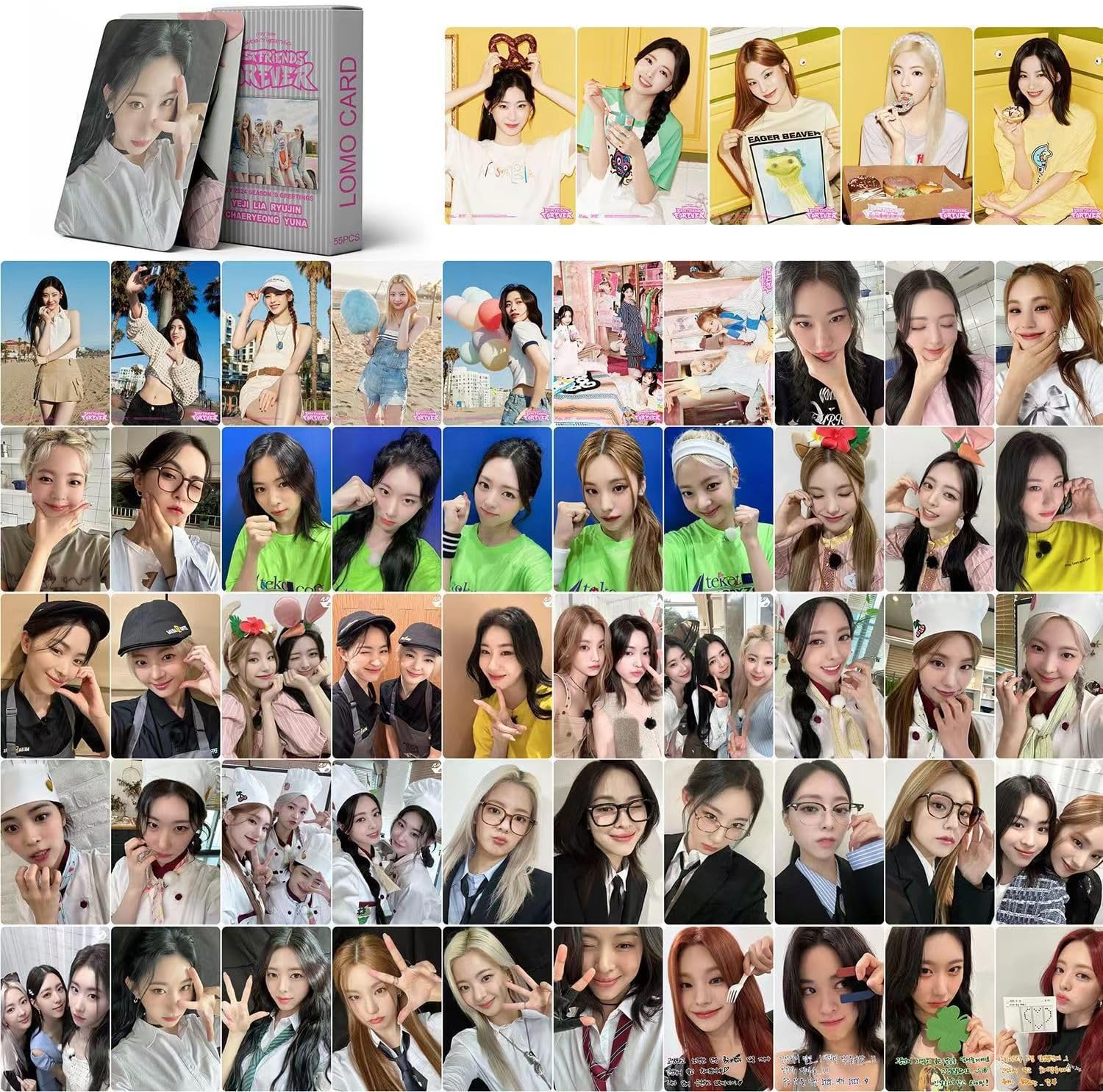 Amazon.com : HoluzYX ITZY 2024 SEASON'S GREETINGS Lomo Cards 55 Pcs Collections ‘MIDZY‘ Album ...