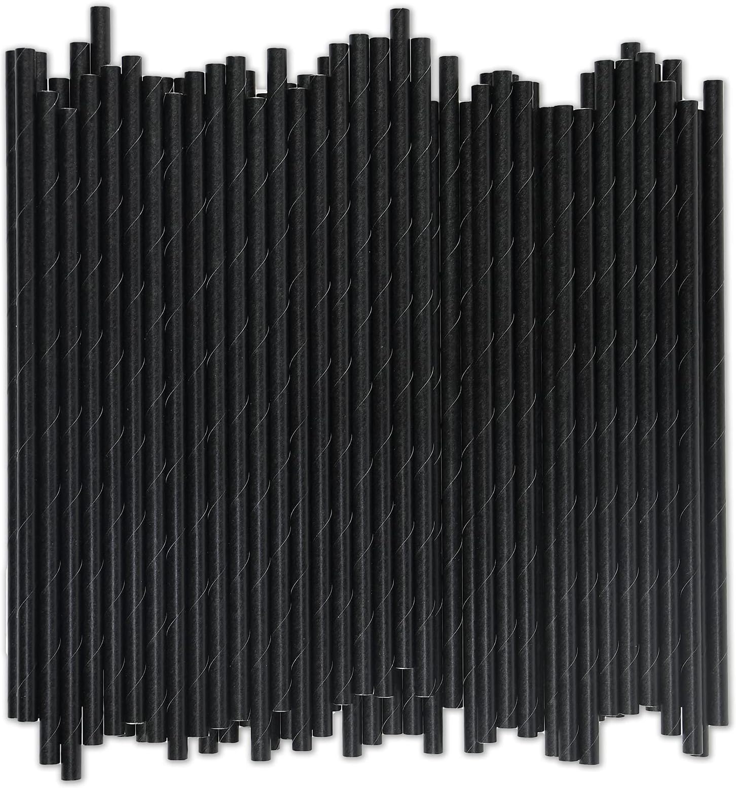 Amazon.com: Black Paper Straws 5.75 inch - 500 Bulk Biodegradable Paper ...