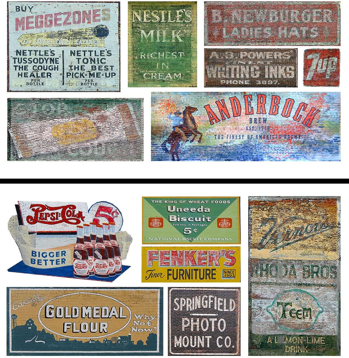 Amazon.com: N Scale (1:160 ) Ghost Sign Waterslide Decals 2-Pack Set ...
