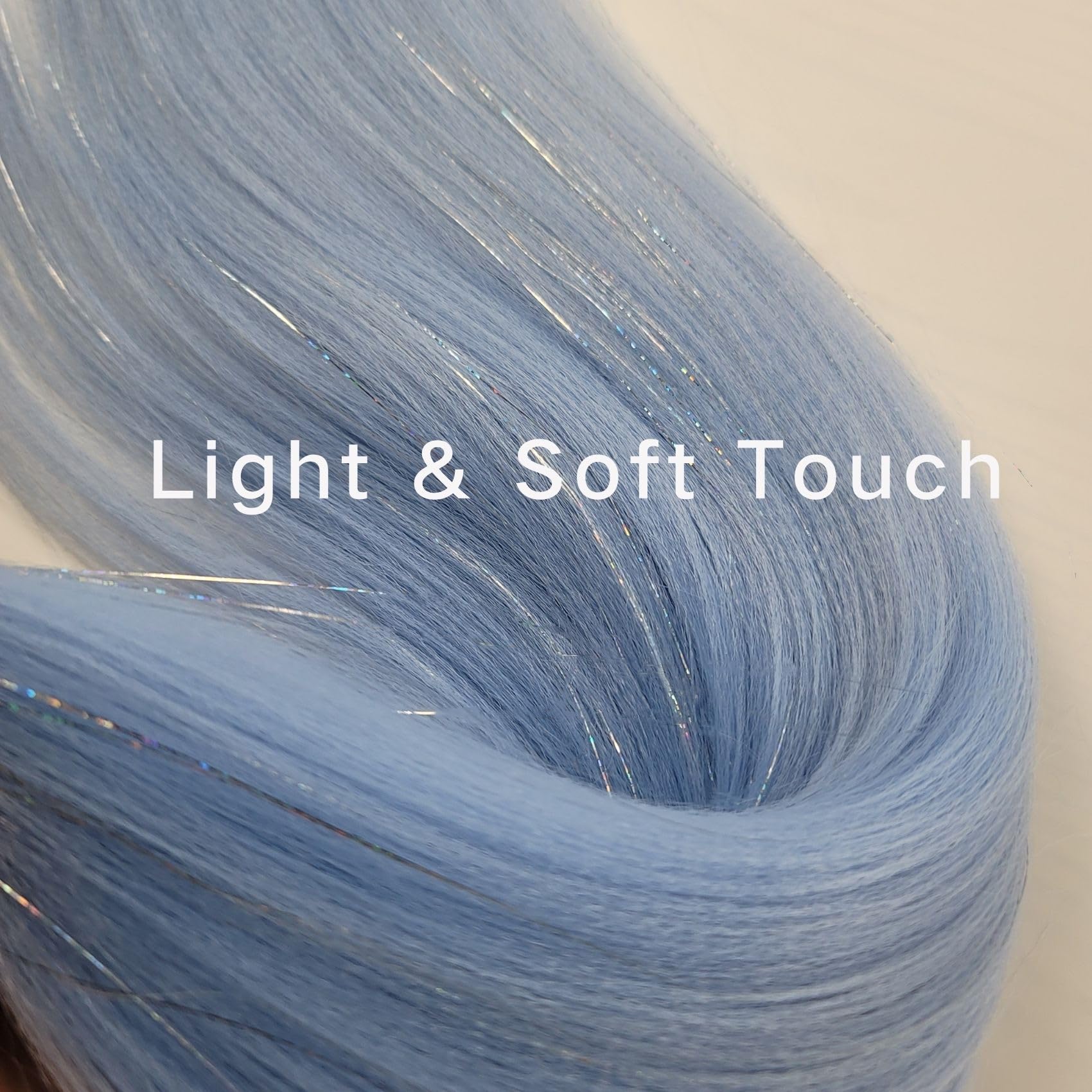Snapklik.com : Glitter Tinsel Braiding Hair Pre Stretched Sky ...