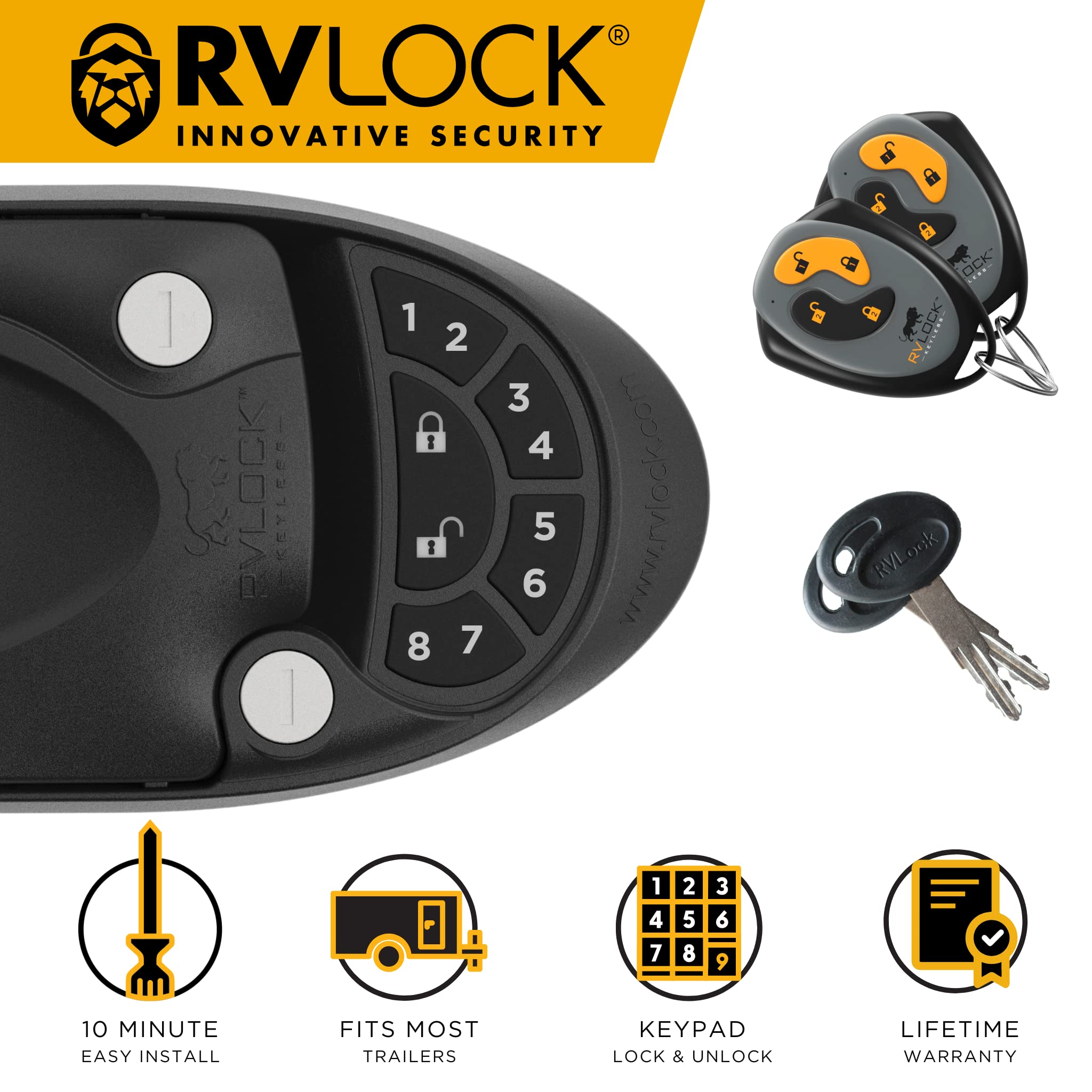 Snapklik.com : RVLOCK V4 RV Door Lock Replacement Keyless Entry Keypad