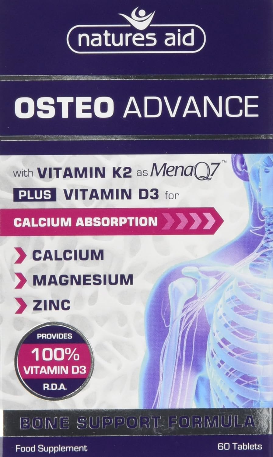 Natures Aid Osteo Advance with MenaQ7 Capsules 136720 : Amazon.co.uk ...