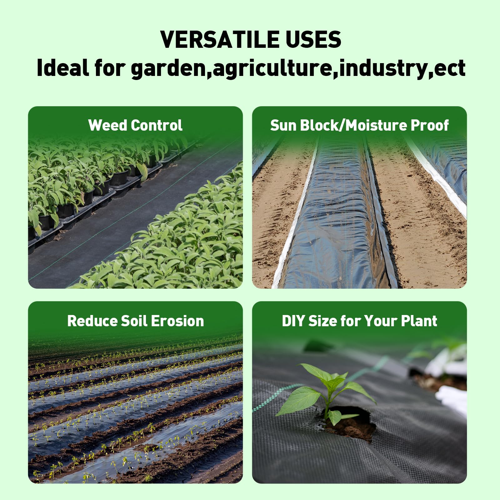 Snapklik.com : 4ftx100ft Weed Barrier Landscape Fabric, 3.2oz Black ...