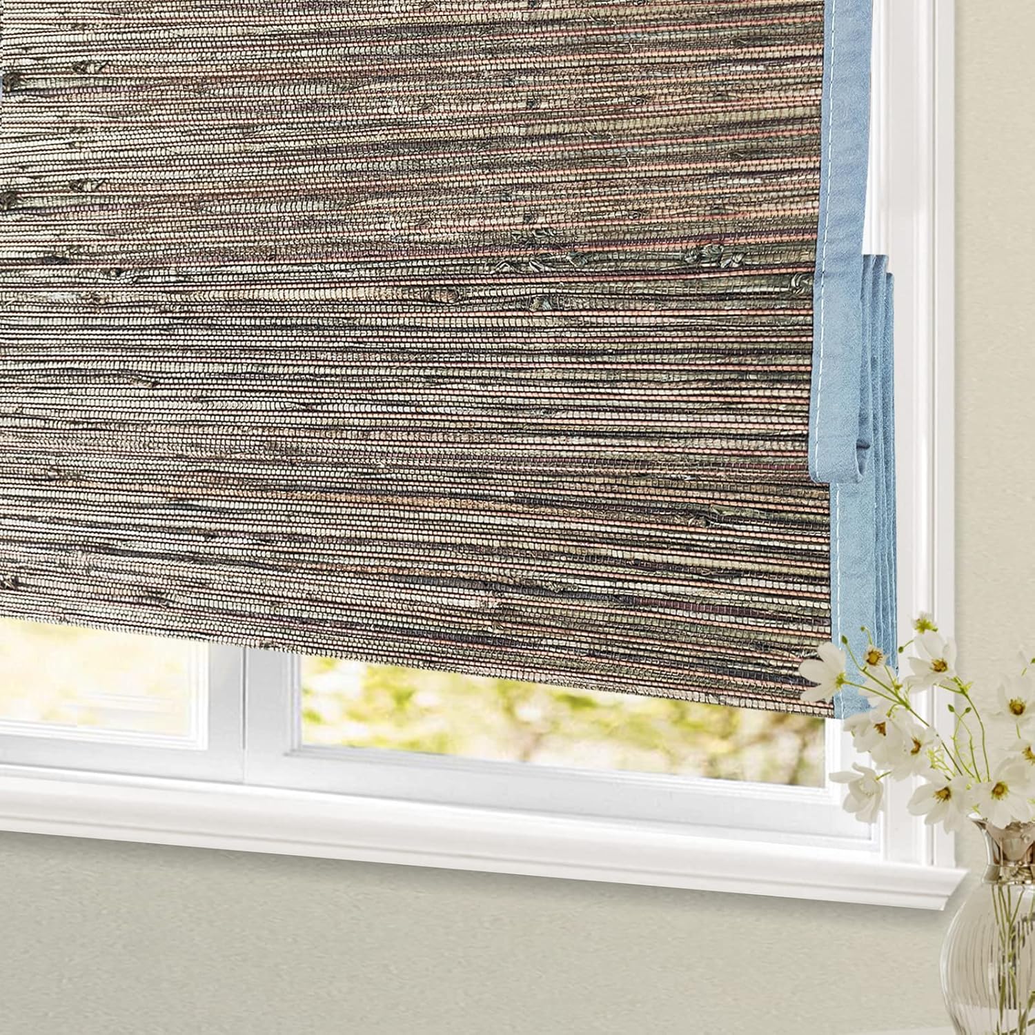 Amazon.com: Blackout Cordless Blinds Bamboo Roman Shades, Custom Window ...