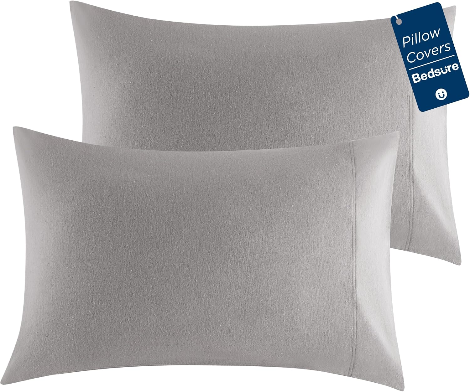 Amazon.com: Bedsure Flannel Pillowcases Set of 2, Grey Pillow Cases ...
