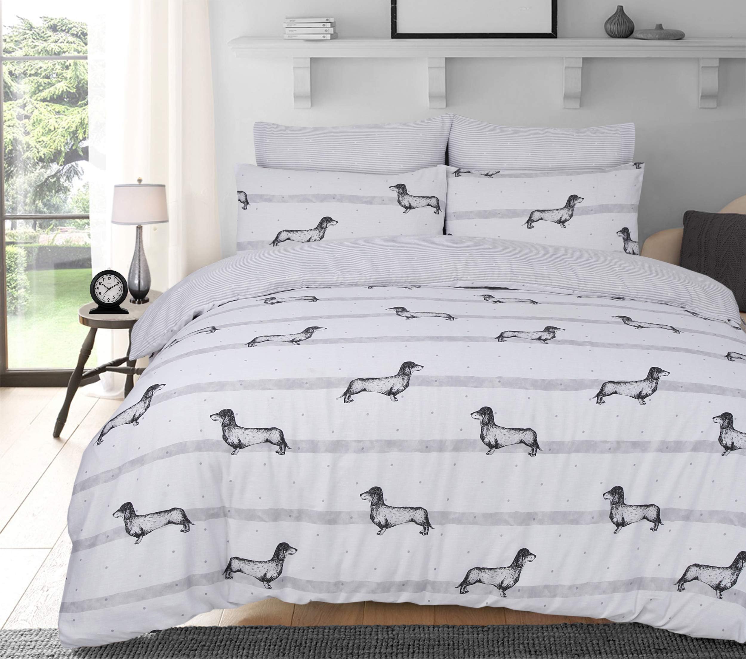 Sleepdown Sausage Dogs Animal Print Duvet Cover Reversible Quilt Cover ...