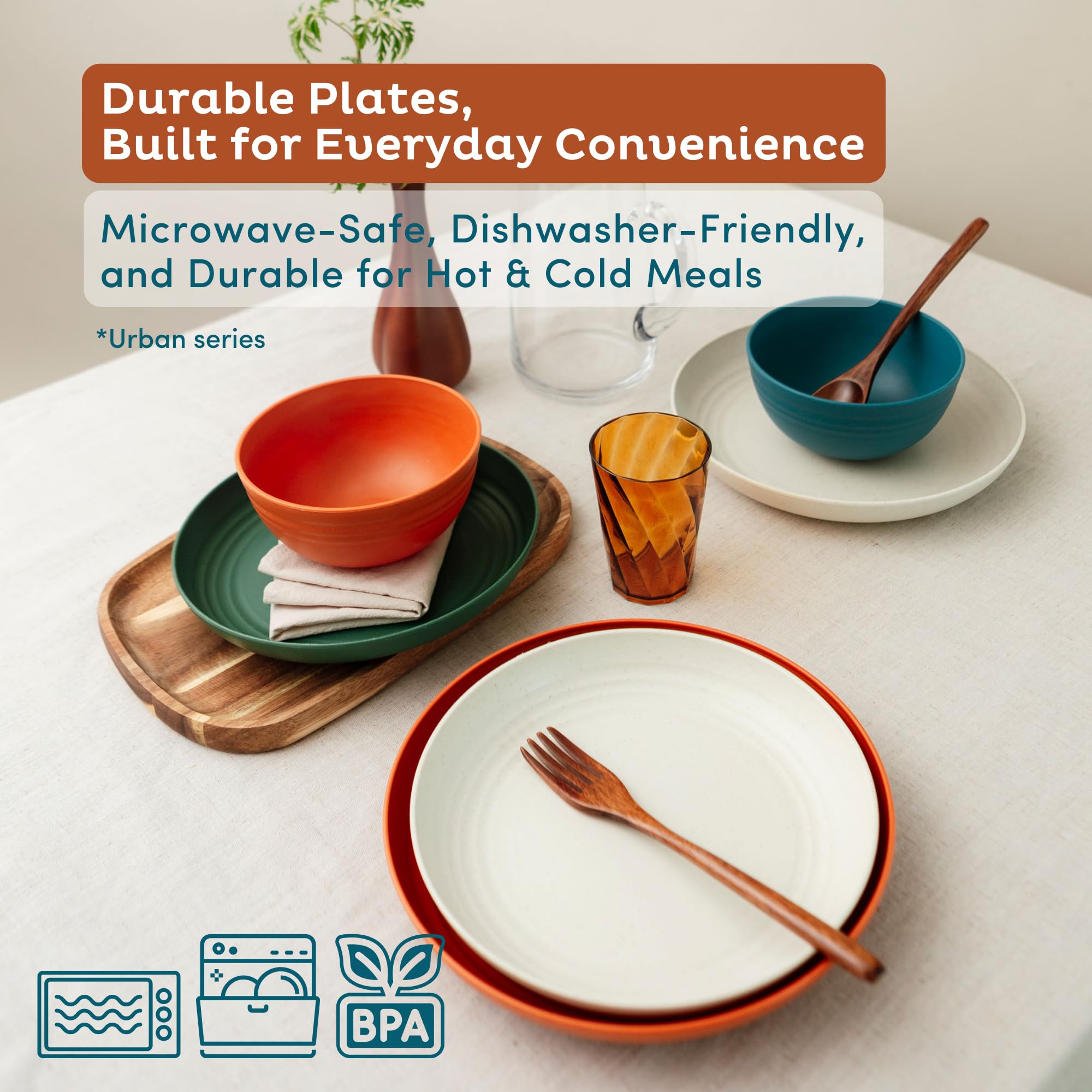 Snapklik.com : Nook Theory Reusable Wheat Straw Plates 8 Pcs - Non ...