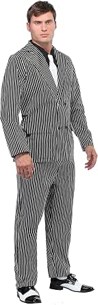 Men's Wide Pin Stripe Gangster Costume Suit | 1920s Mafia Mobster Boss ...