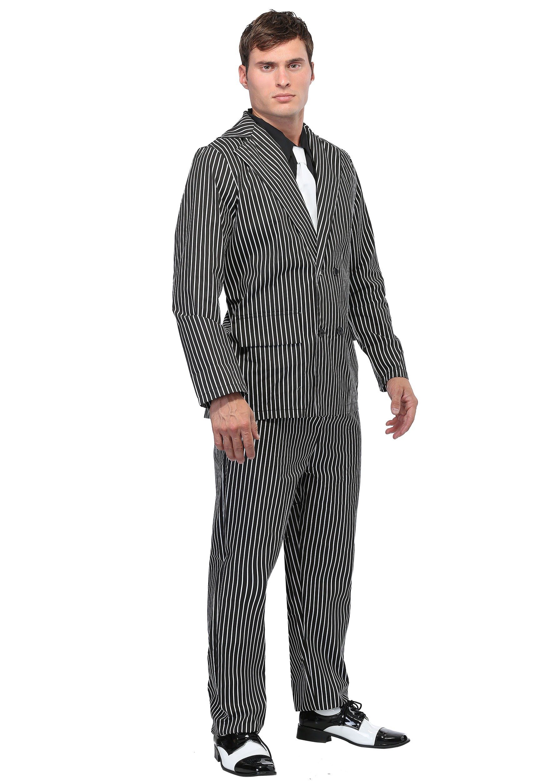 Amazon.com: Fun Costumes Men's Wide Pin Stripe Gangster Costume Suit ...