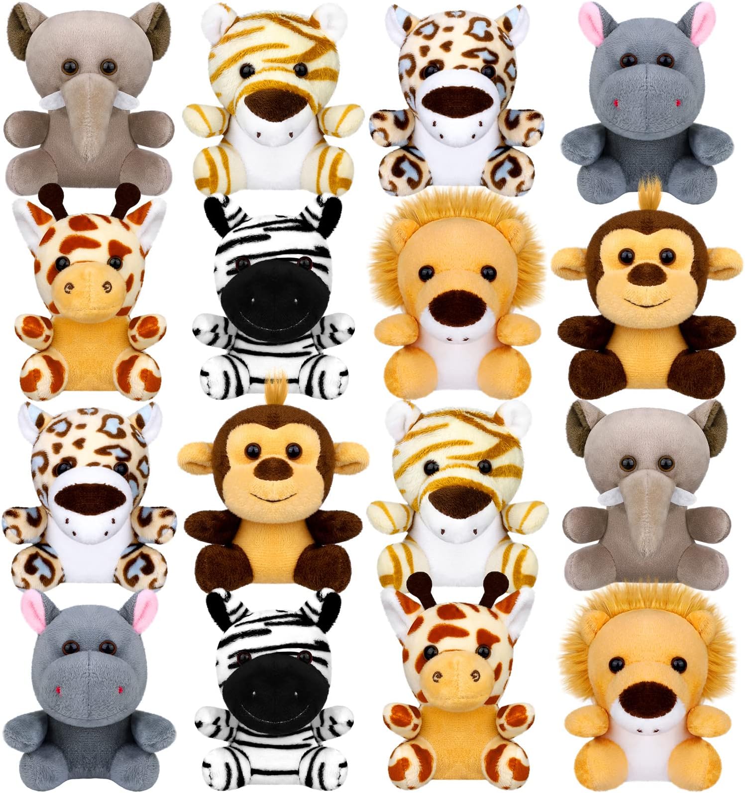 Amazon.com: Seenelling 16 Sets Stuffed Animals Bulk Mini Plush Forest ...
