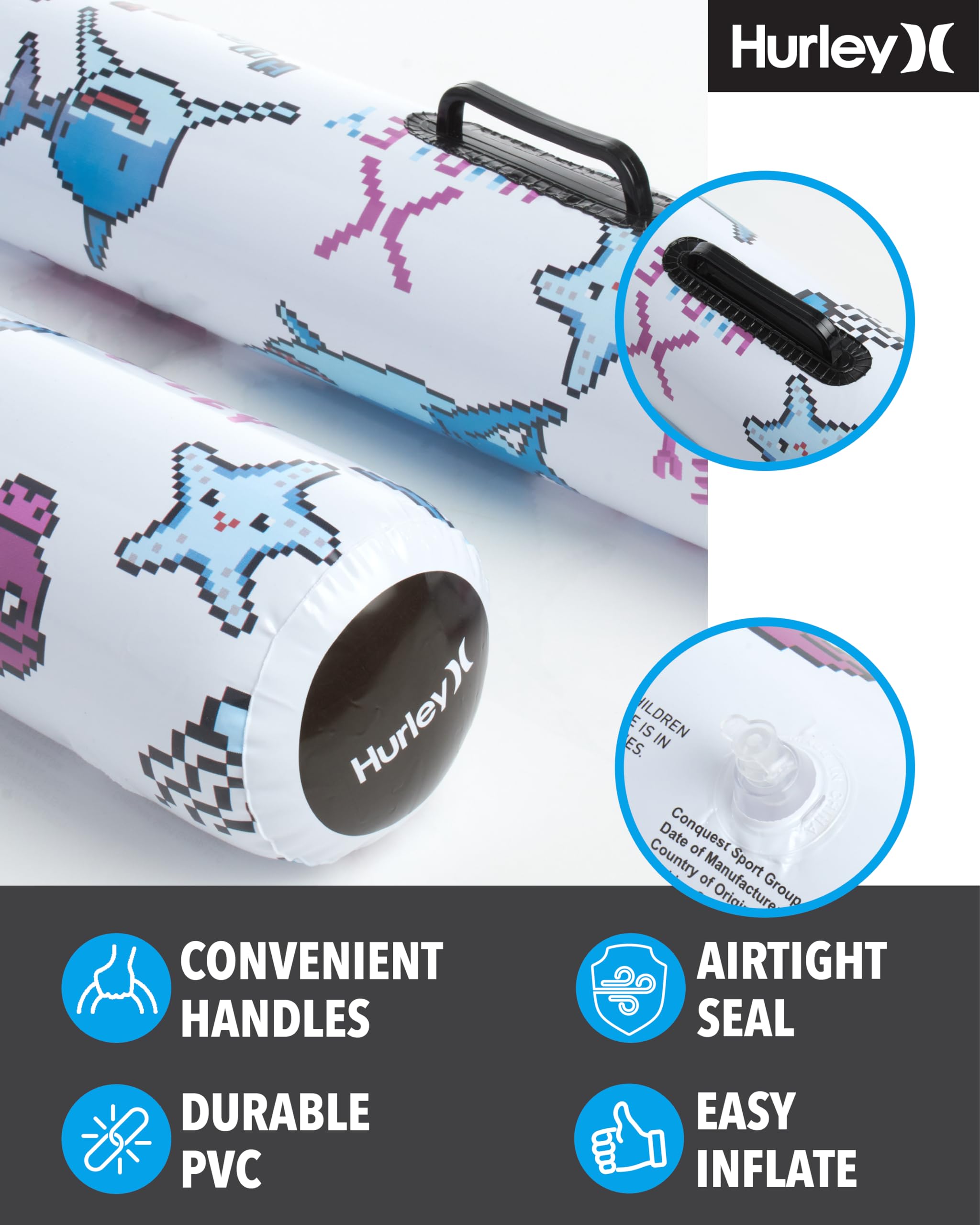 Snapklik.com : Hurley Inflatable Swim Noodle - 2 Pack Blow Up Swimming ...