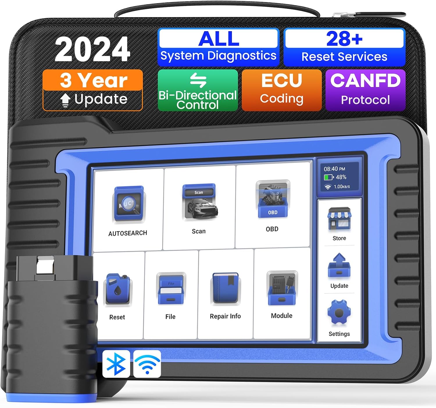 Amazon.com: MUCAR Bidirectional Scan Tool, VO7 All Systems & 28+ Resets ...