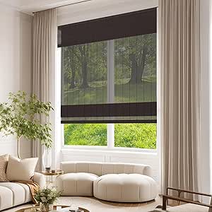 Amazon.com: Hiifroy Cordless Bamboo Roman Shades for Windows, Bamboo ...