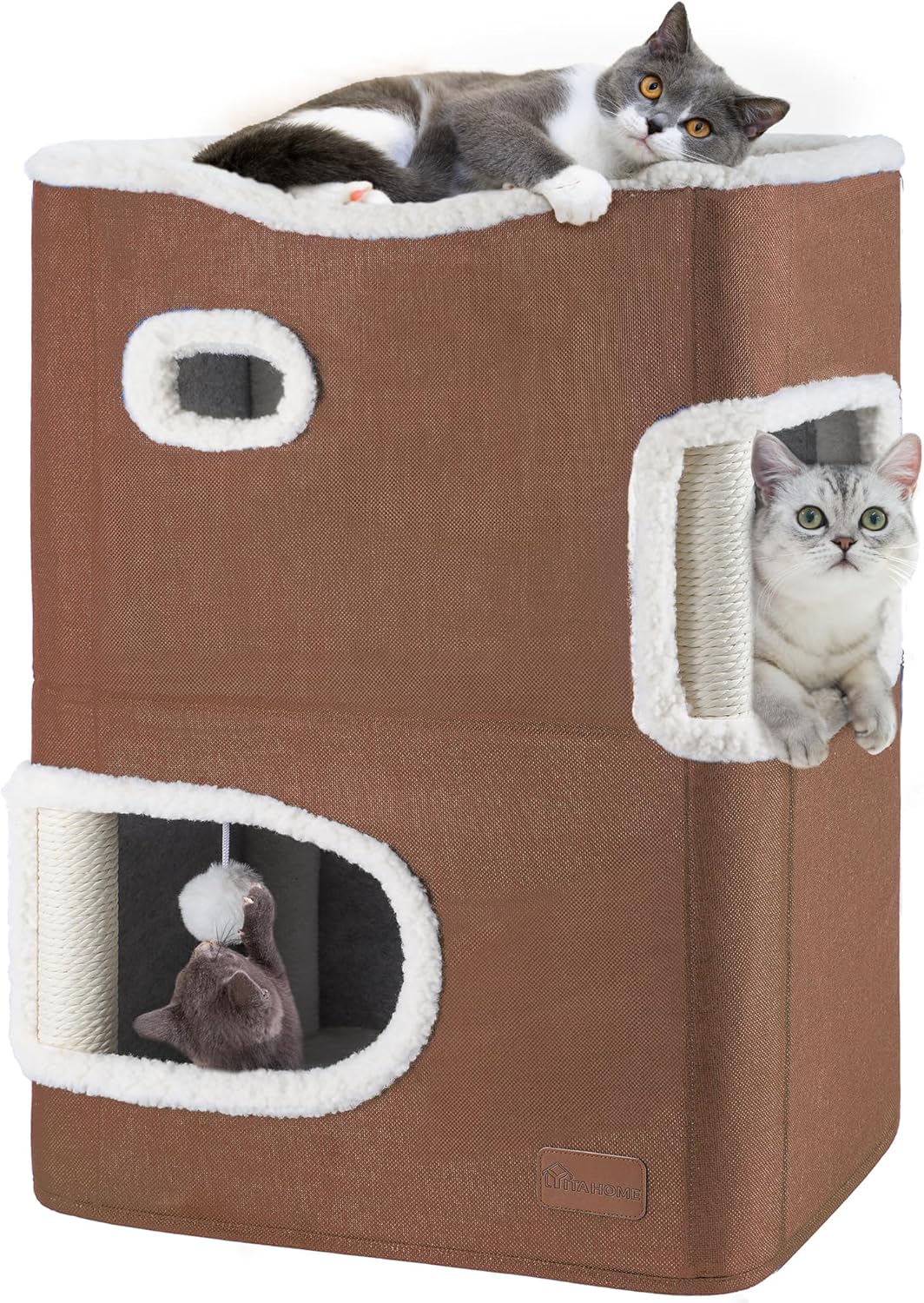 Amazon.com : YIATHOME 2 Storey Cat House, Cat Beds for Indoor Cats ...