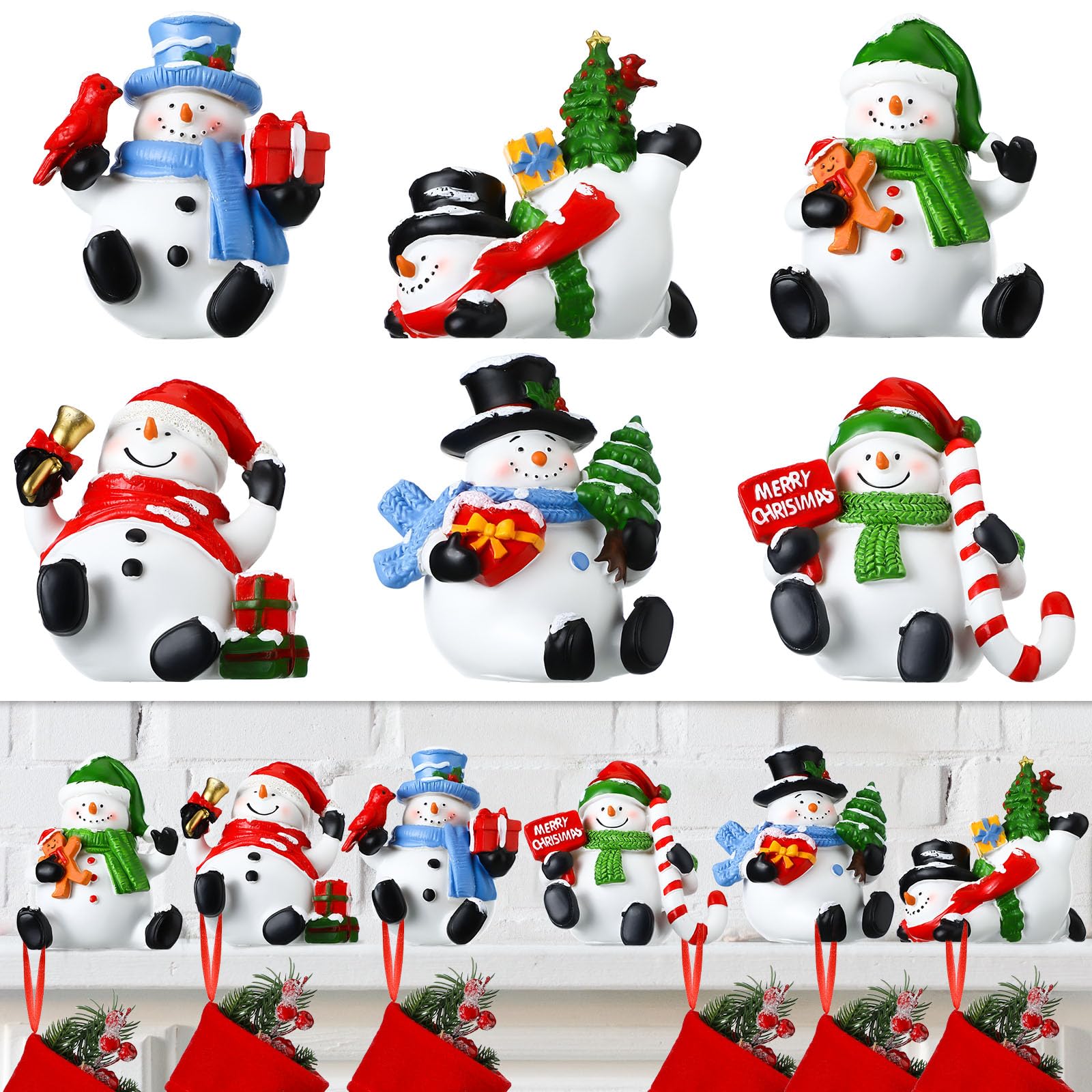 Amazon.com: Wonderjune Christmas Stocking Holders for Mantle Set of 6 ...