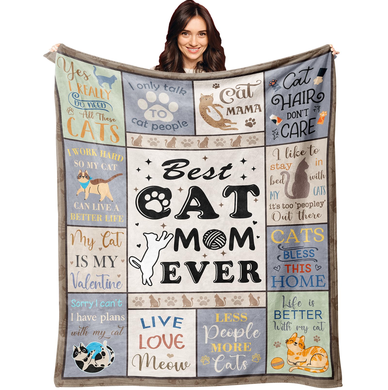 Amazon.com: XALAZY Cat Mom Gifts Blanket 60"X80", Cat Lover Gifts for ...
