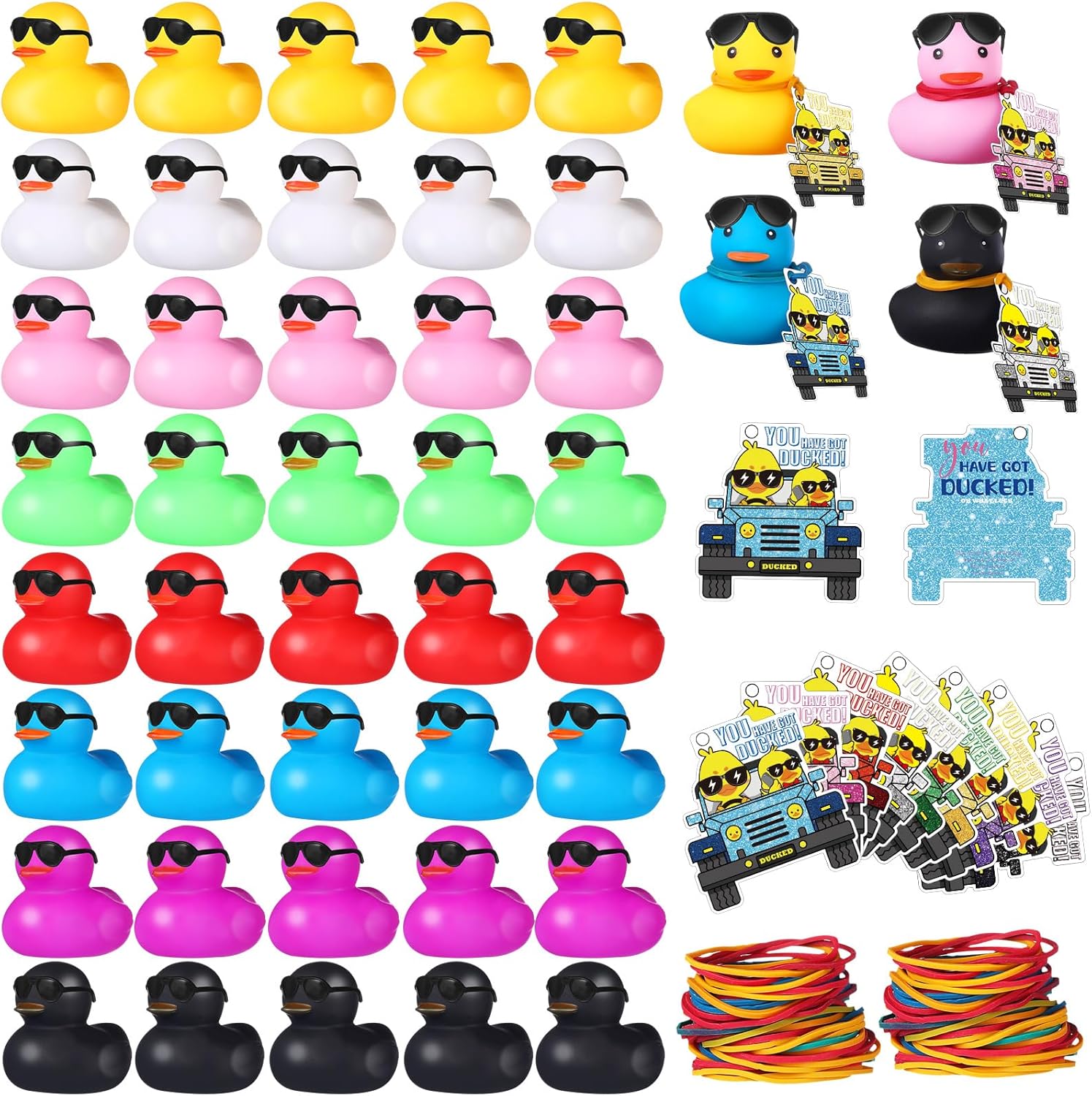 Amazon.com: Sratte 120 Pcs Duck Tags with Rubber Ducks, Ducks Bulk with ...