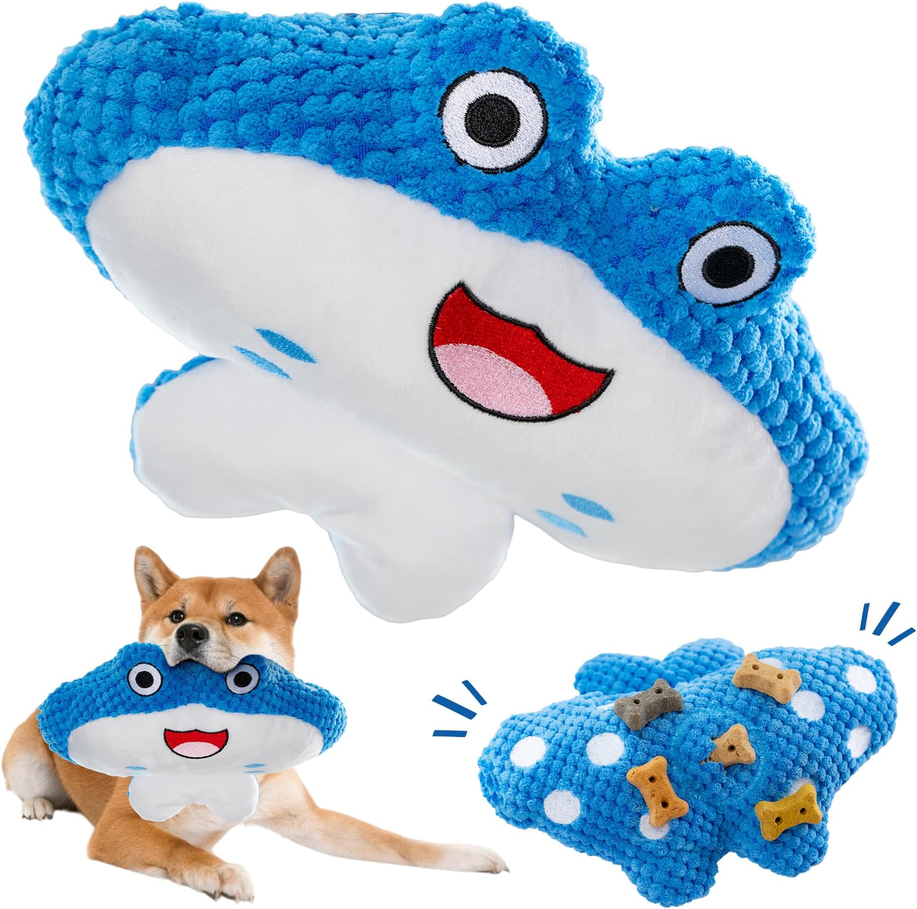 Pet Supplies : BearBear Mr. Mobula Manta Ray Cognitive Dog Toy - Hide N ...