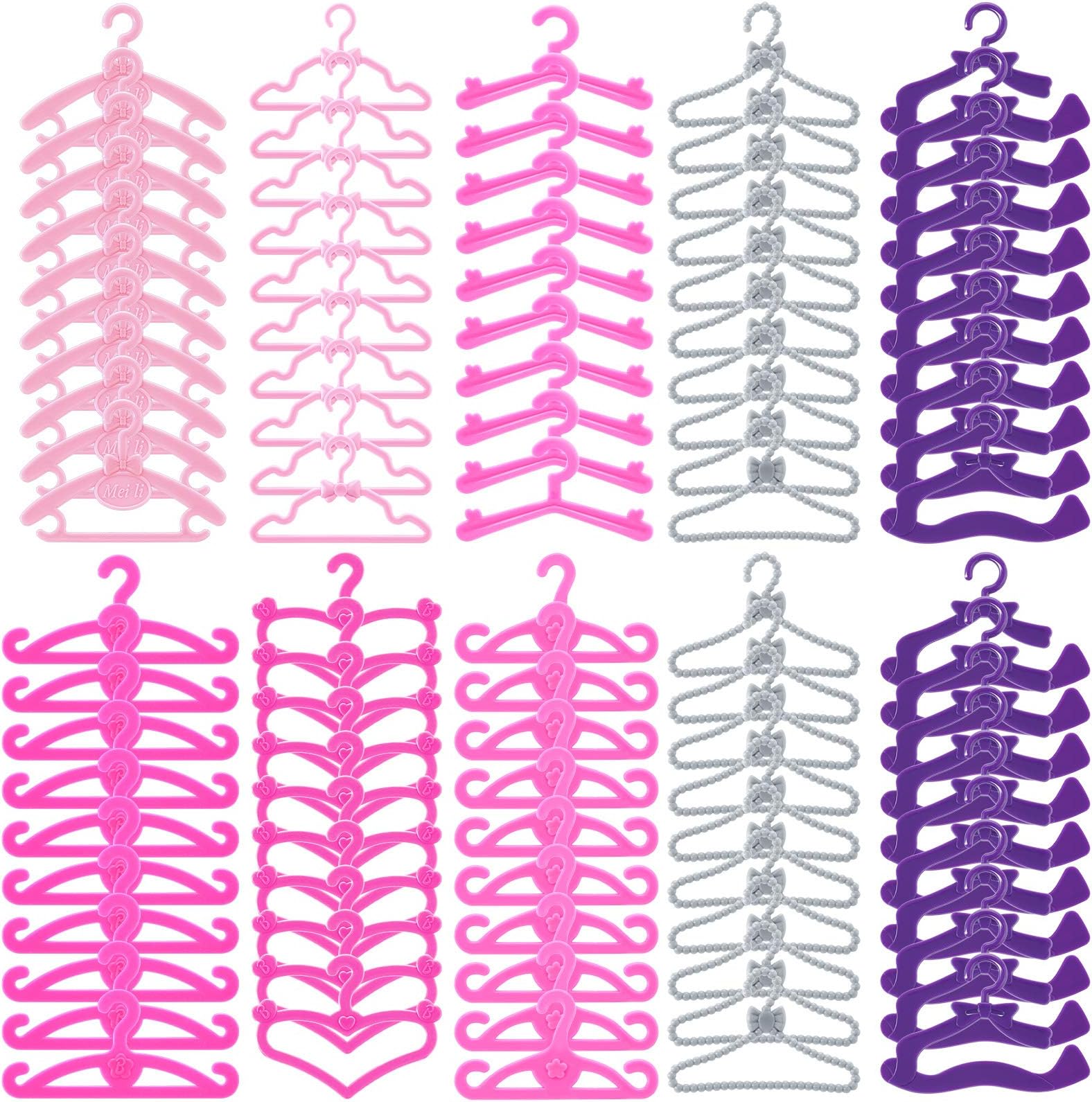Amazon.com: HighFun 50PCS Doll Hangers for Barbie Hangers for Doll ...