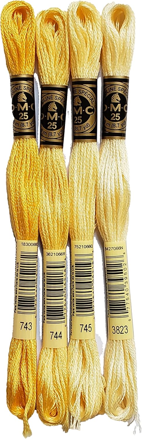 Amazon.com: DMC 6-Strand Embroidery Cotton Bundle - Yellow Color Family ...