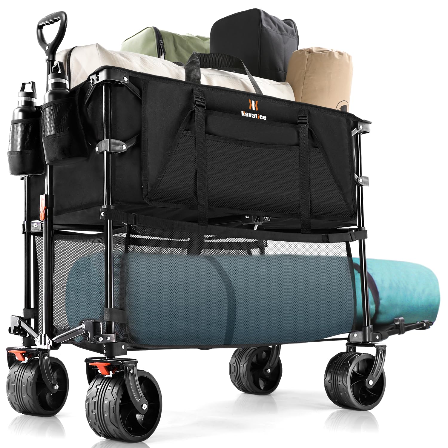 Snapklik.com : Navatiee Double Decker Foldable Beach Wagon, Collapsible ...