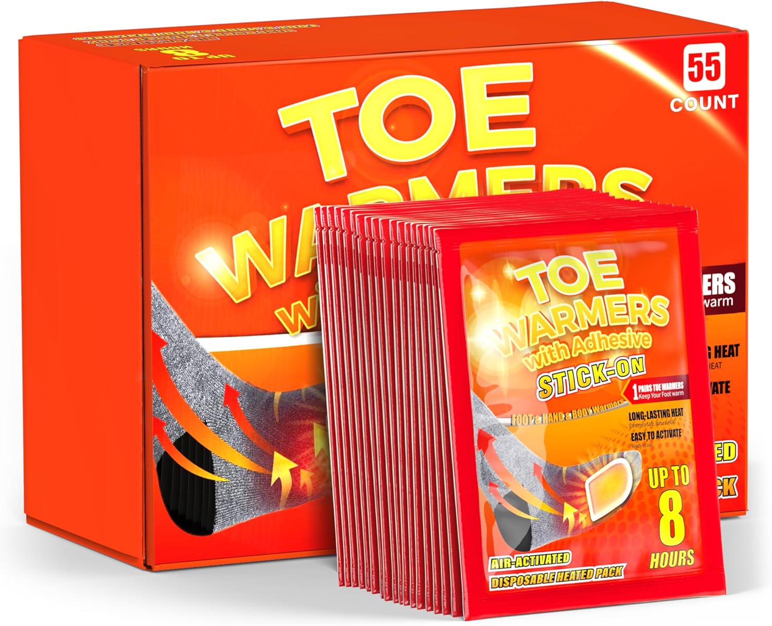 Amazon.com: Toe Warmer - Hand and Foot Warmers 55 Pair, Long-Lasting Up ...
