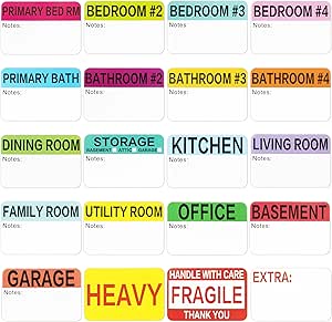 SPIRITDUST 600 Count Large Home Moving Packing Box Labels(3x2 inch),20 ...