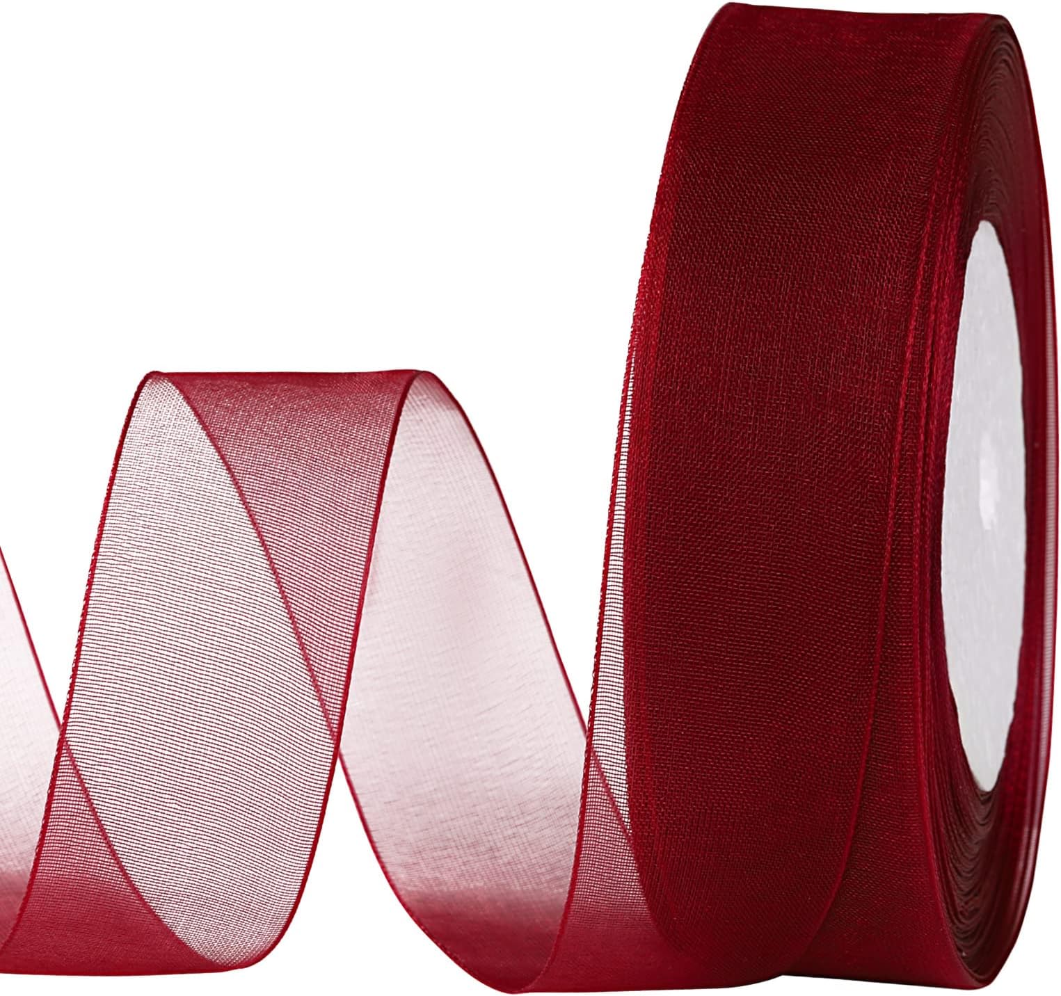 Amazon.com: Autupy Wine Red Organza Sheer Ribbon 1-1/2 x 50 Yards ...