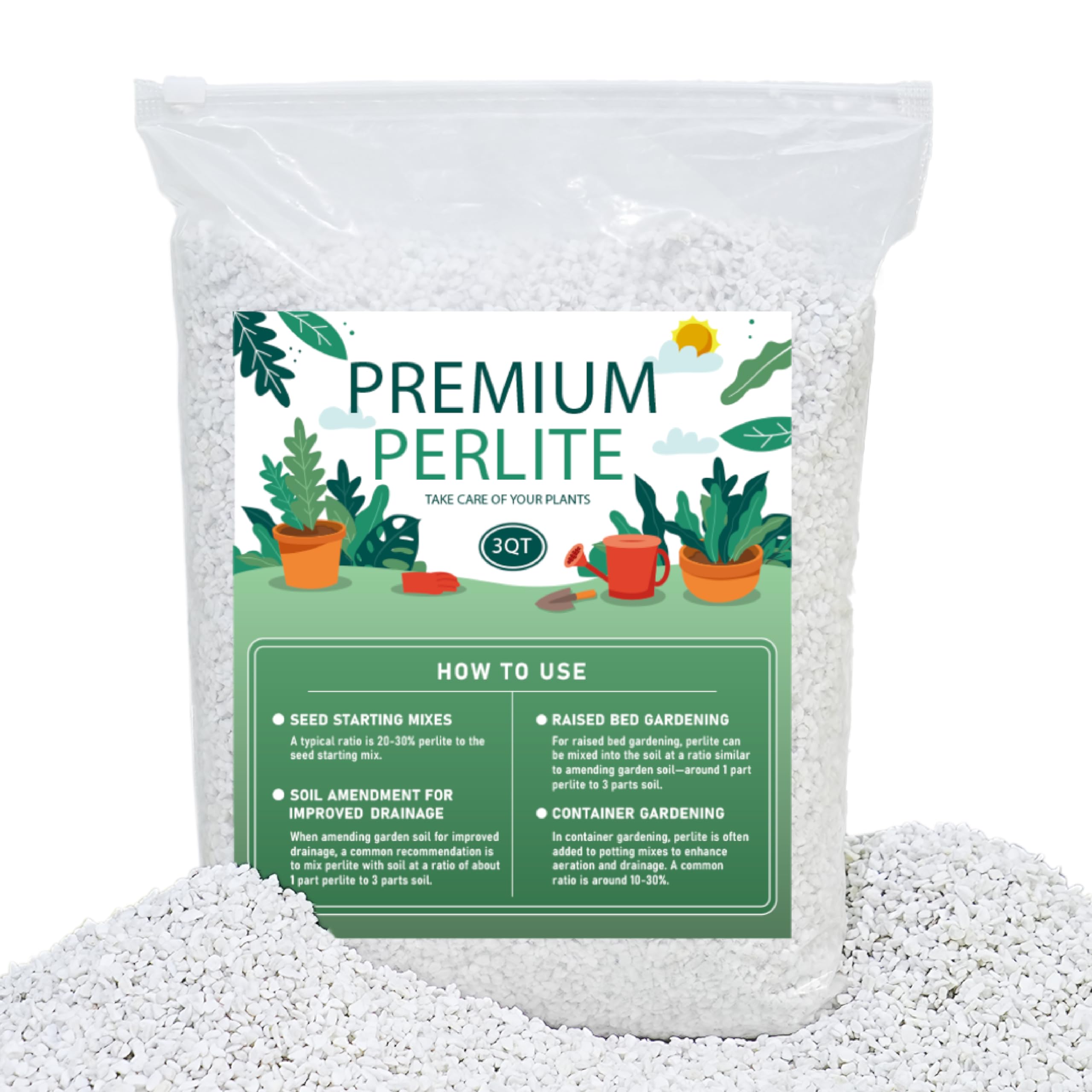 Amazon.com : 3QT Perlite for Plants, 3-6mm Horticultural Medium ...