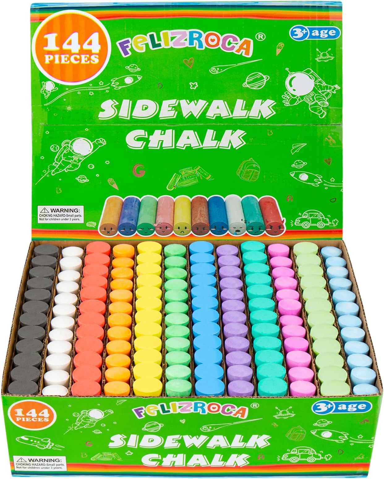 Amazon.com: ChenilleKraft Creativity Street Sidewalk Chalk - 4" x 1 ...