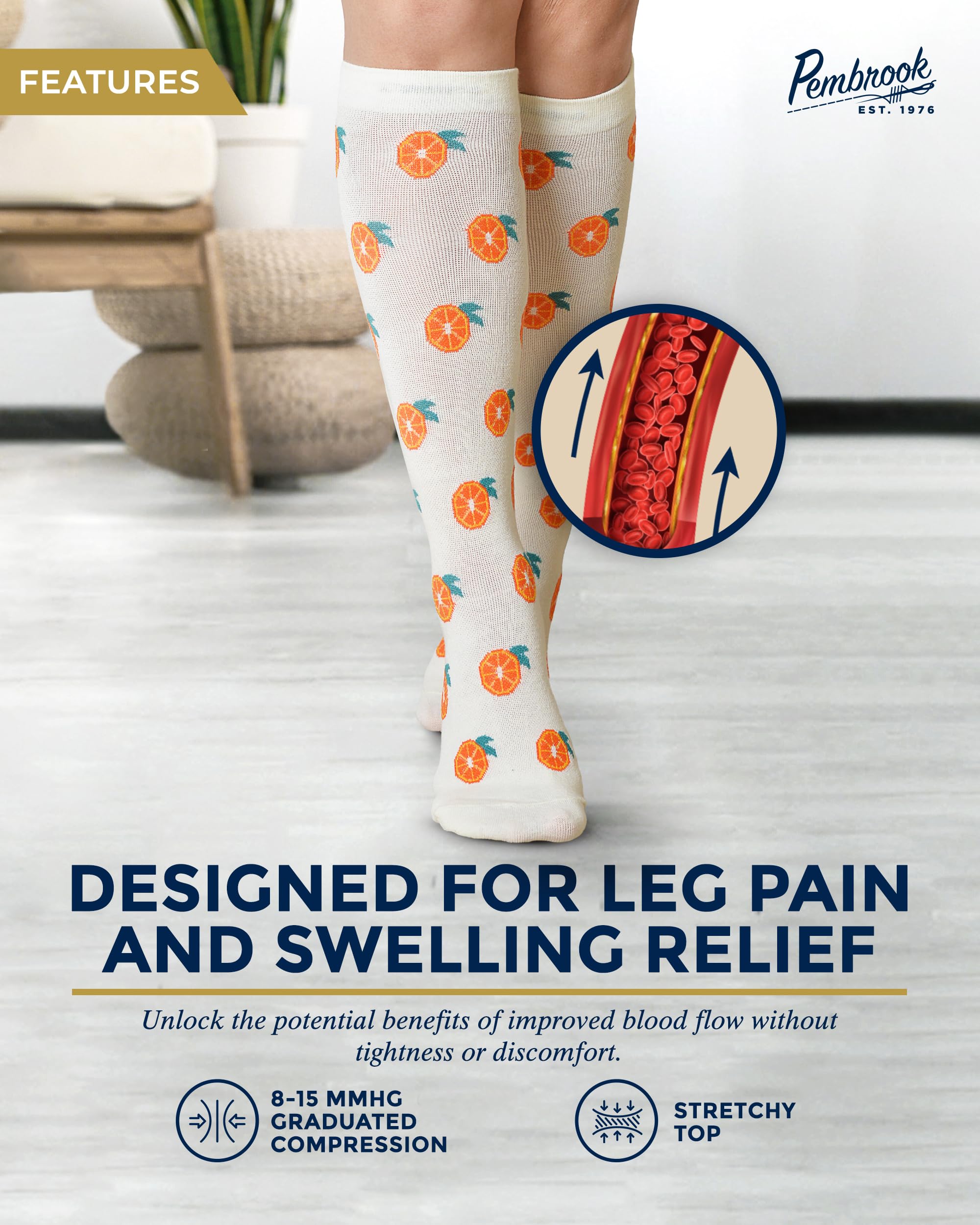 Snapklik.com : Light Compression Socks For Women - 6 Pairs 8-15 mmHg ...