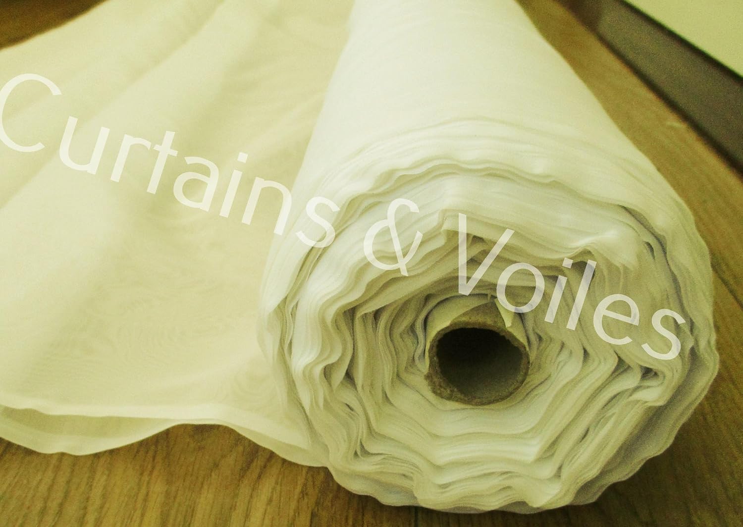 Curtains and Voiles Linen/Voile Muslin Fabric Roll - White & Cream ...