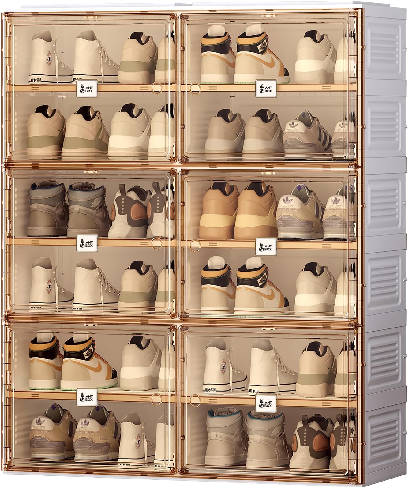 Amazon.com: ANTBOX Shoe Organizer Storage Box, Portable Folding Shoe Rack for Closet with ...