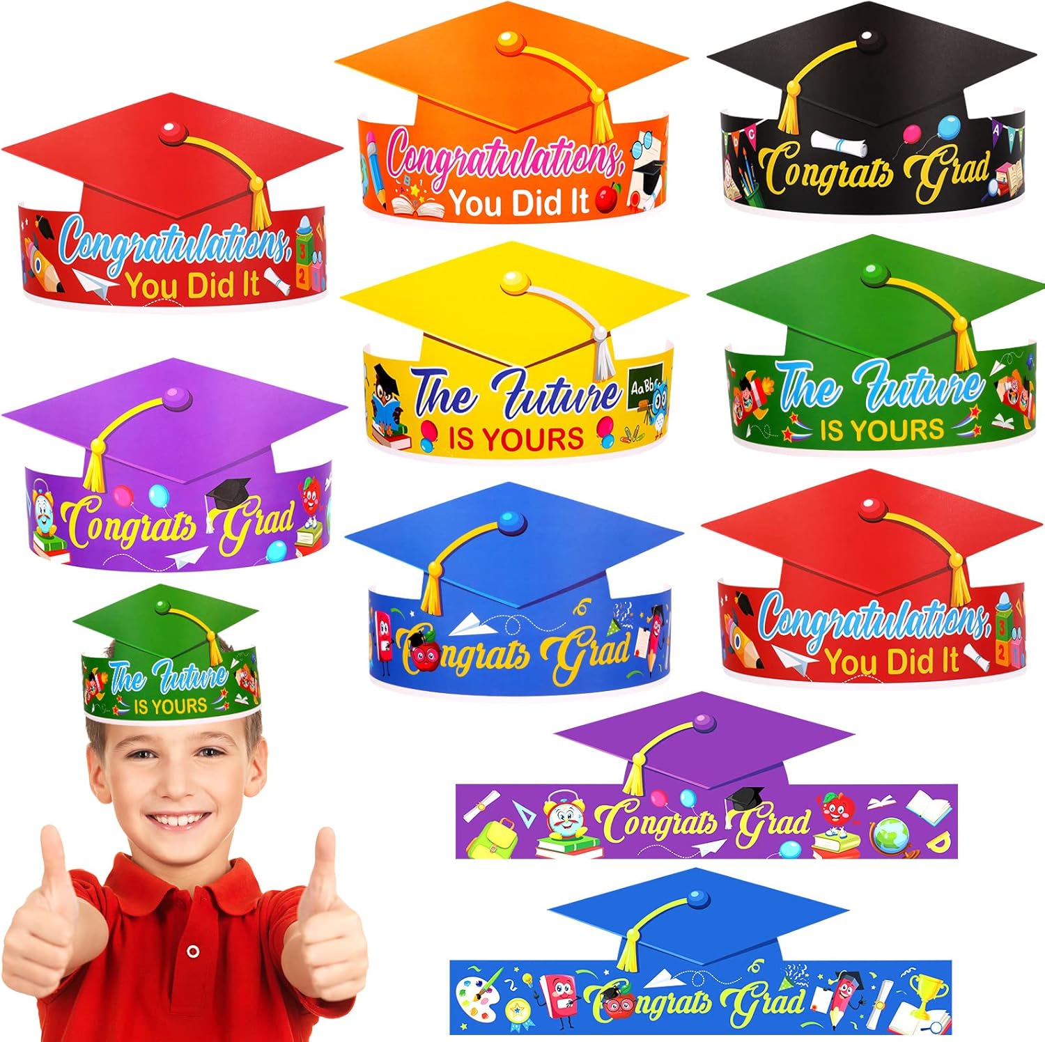 HOWAF 35 Preschool Graduation Decorations Graduation Caps for Kids ...