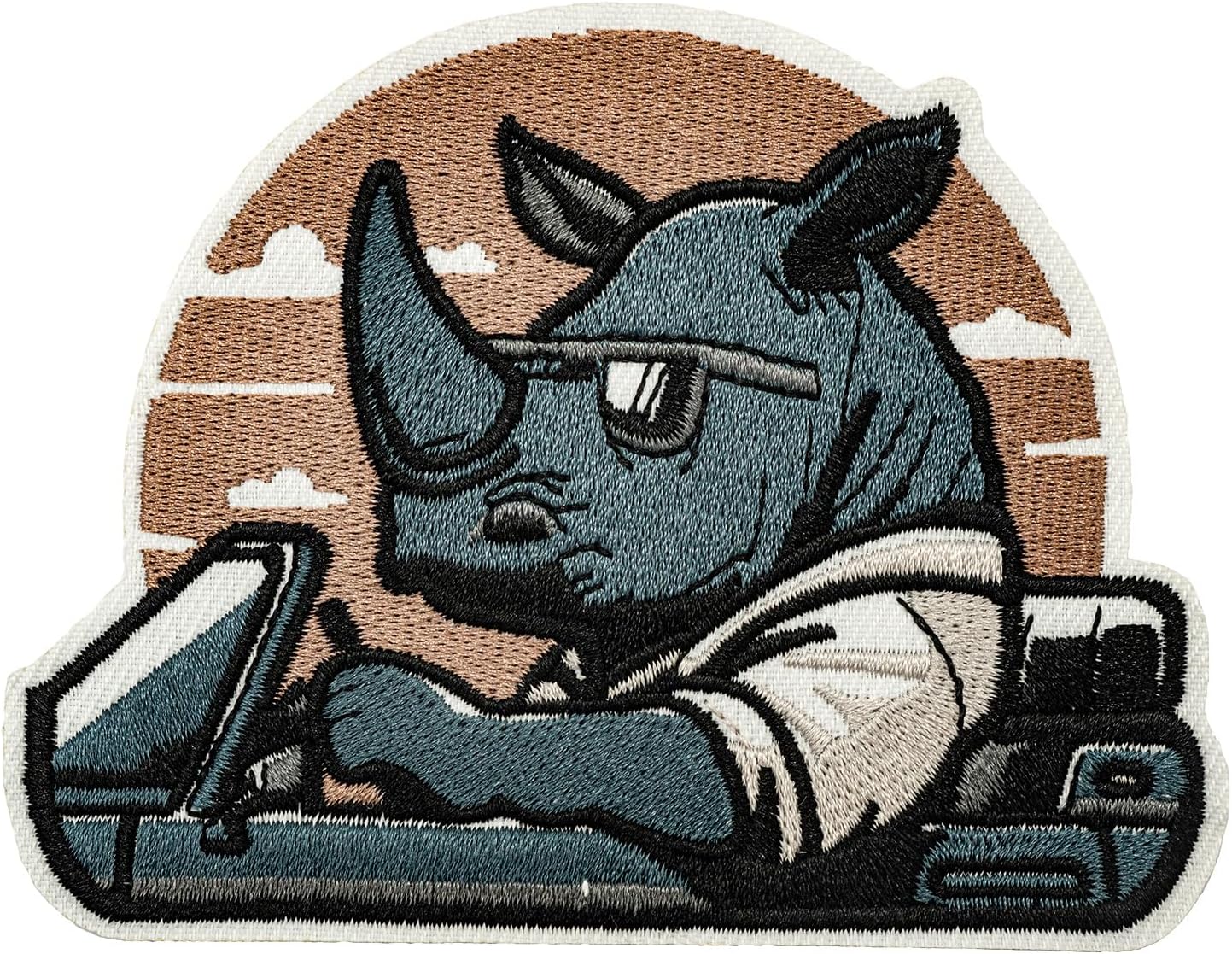 Amazon.com: Obokata Embroidered Iron on Patches, Cool Boss Rhino on The Road Patch, Sew on ...