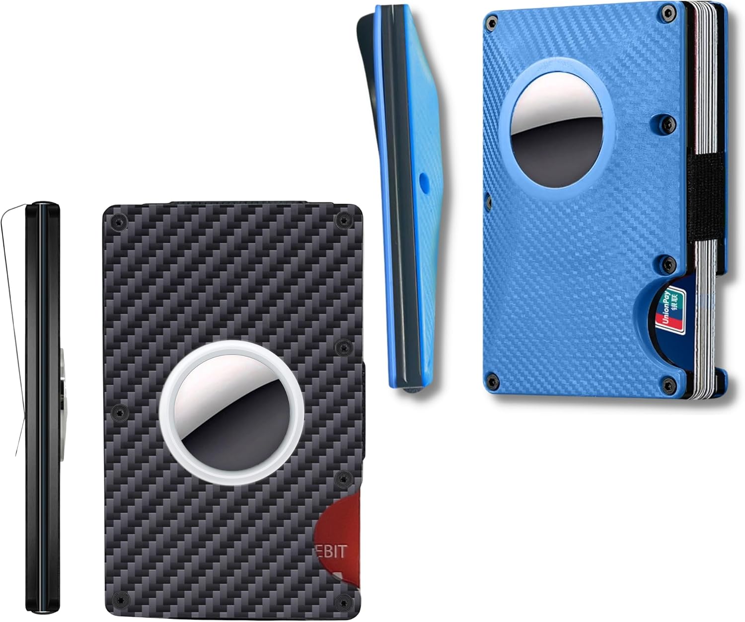 Amazon.com: FLANCCI Airtag Wallet for Men, Minimalist Carbon Fiber ...