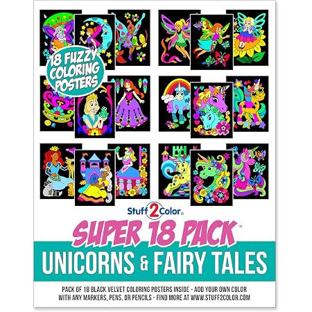 Amazon.com: Colossal Pack of 54 Fuzzy Velvet Coloring Posters (All ...