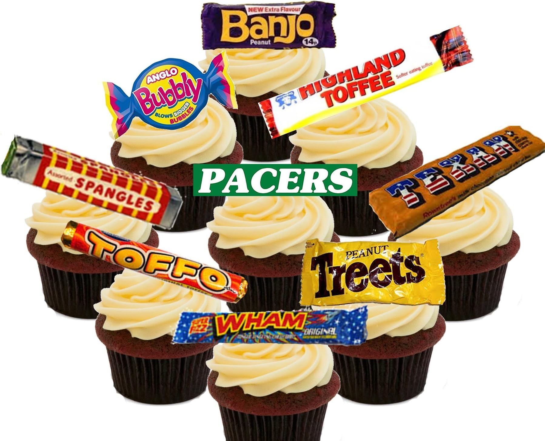 Made4You Retro Sweets 70s and 80s Party Pack - Edible Cupcake Toppers ...