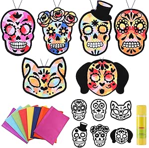 Amazon.com: Motipuns 30 Sets Day of The Dead Craft for Kids Sugar Skull ...