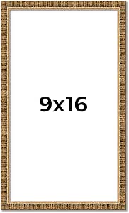 Amazon.com - CountryArtHouse 9x16 Frame Gold Solid Wood Picture Frame ...