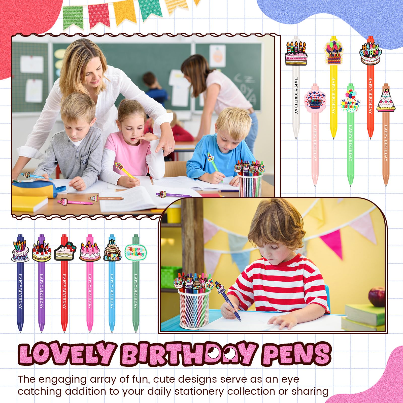Snapklik.com : Engrowtic 24 Pcs Cute Pens Cartoon Funny Pen Writing ...